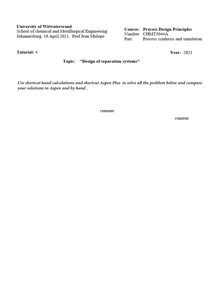 Aspen Plus Tutorial 4 2021 | PDF