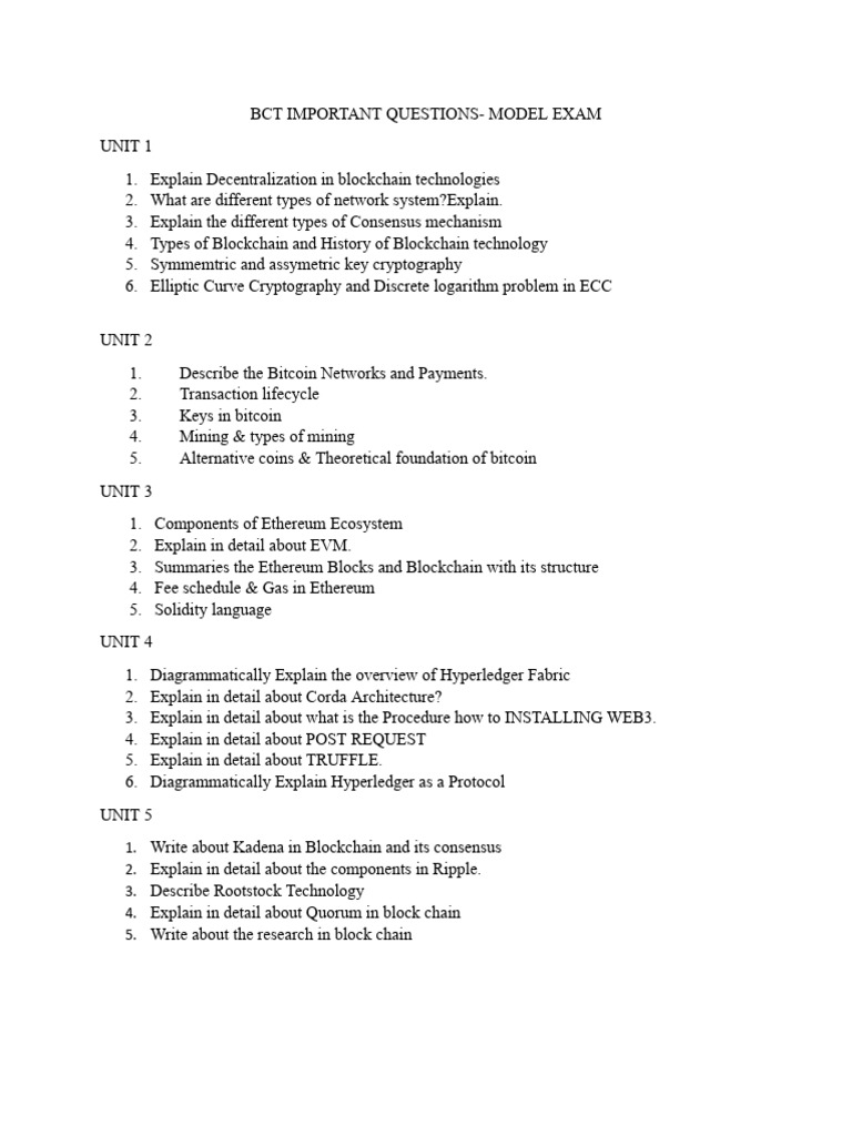 BCT IMPORTANT QUESTIONS-model | PDF