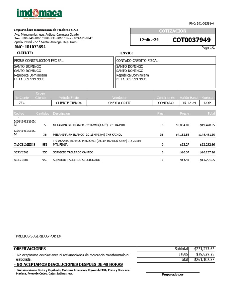 Fegue Construcciones 1212 | PDF
