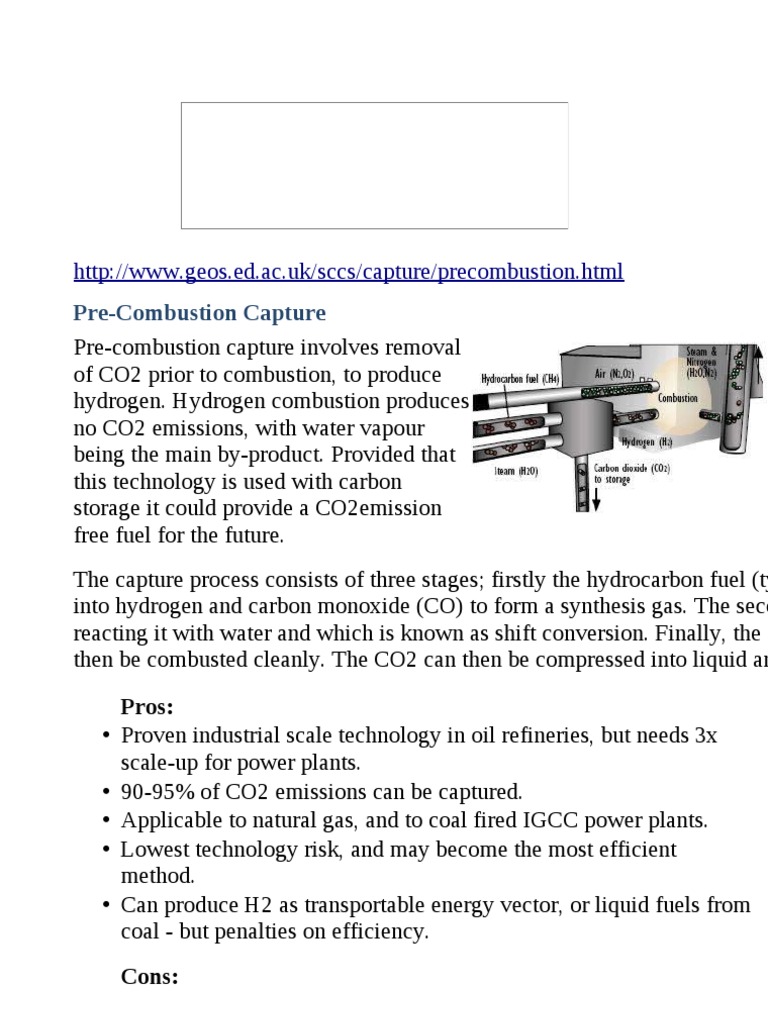 An Overview of Pre-Combustion Carbon Capture: A Process Involving the ...