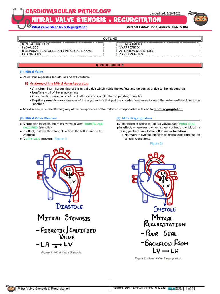 Mitral Valve Stenosis and Regurgitation Atf | PDF | Heart Valve ...