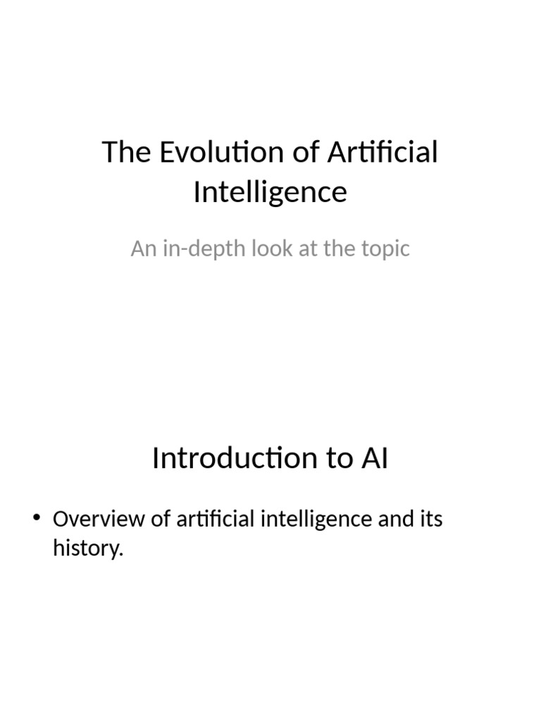 Evolution of AI | PDF
