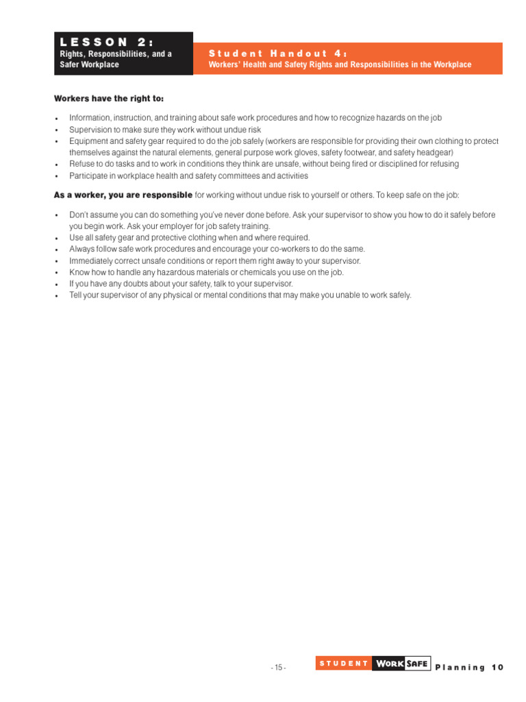 Workers and Employers Rights | PDF | Occupational Safety And Health ...