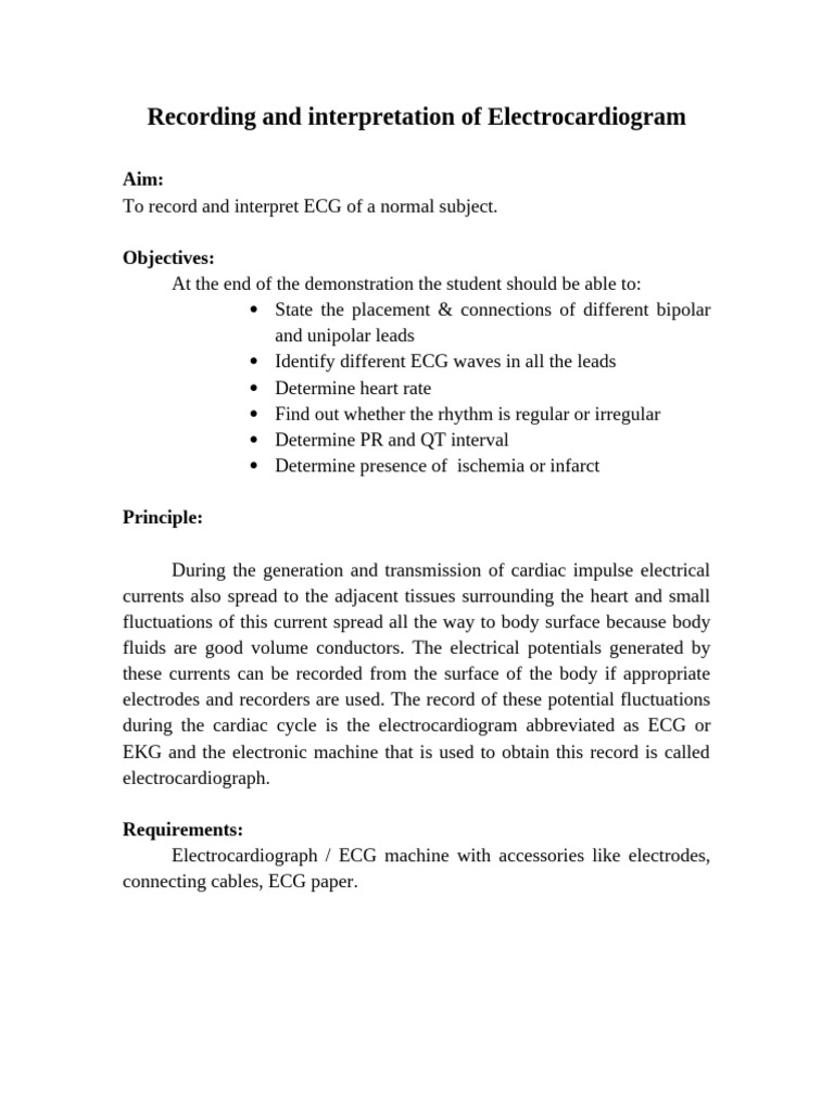 ECG Basics for Medical Students | PDF | Electrocardiography | Clinical ...