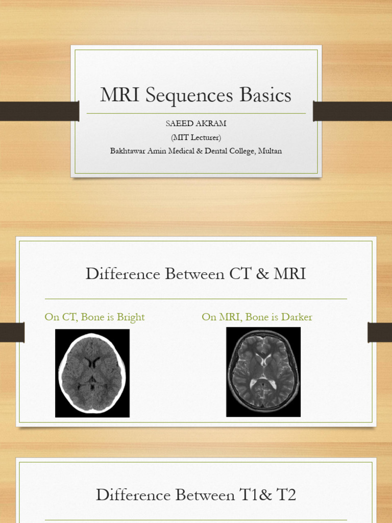 MRI Sequences and Imaging Techniques | PDF | Magnetic Resonance Imaging ...