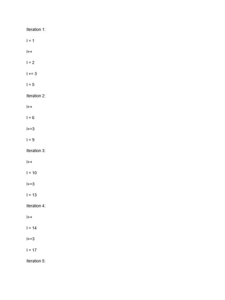Simple Loop Iteration Example | PDF