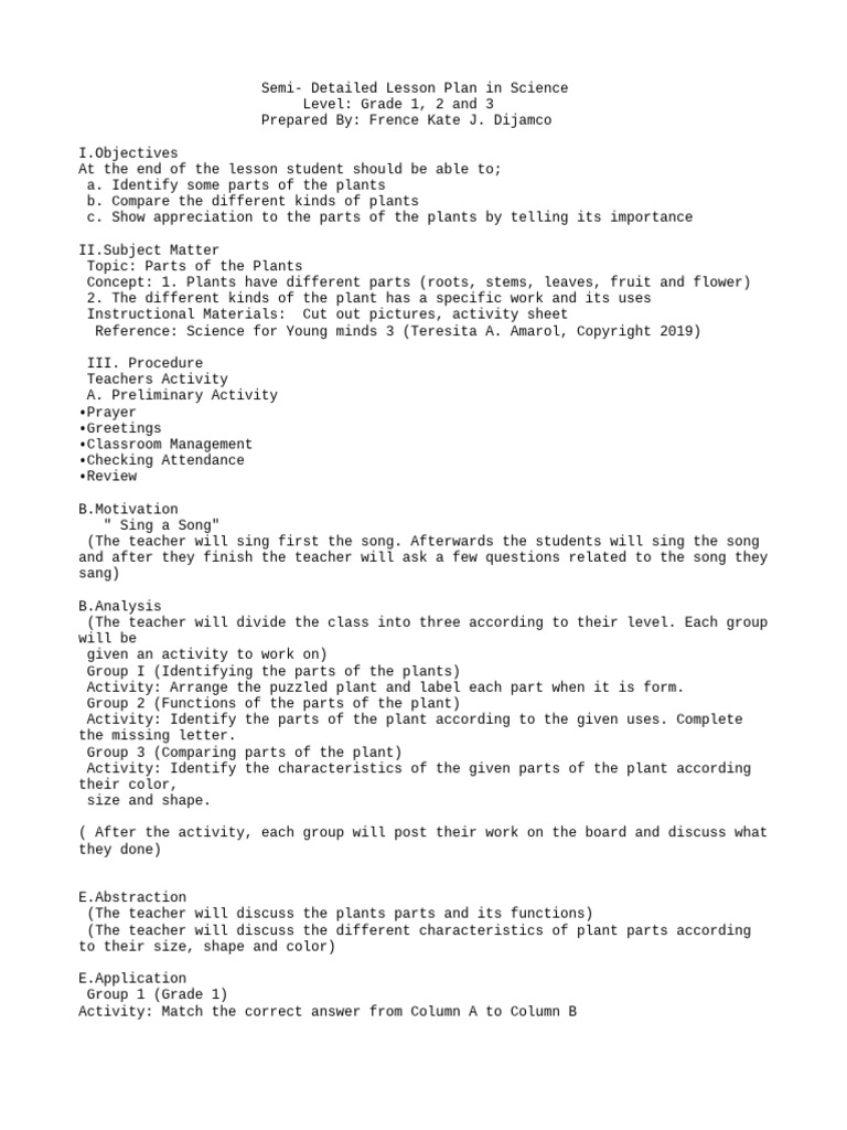 DIJAMCO, FRENCE KATE J. | PDF | Teachers | Lesson Plan