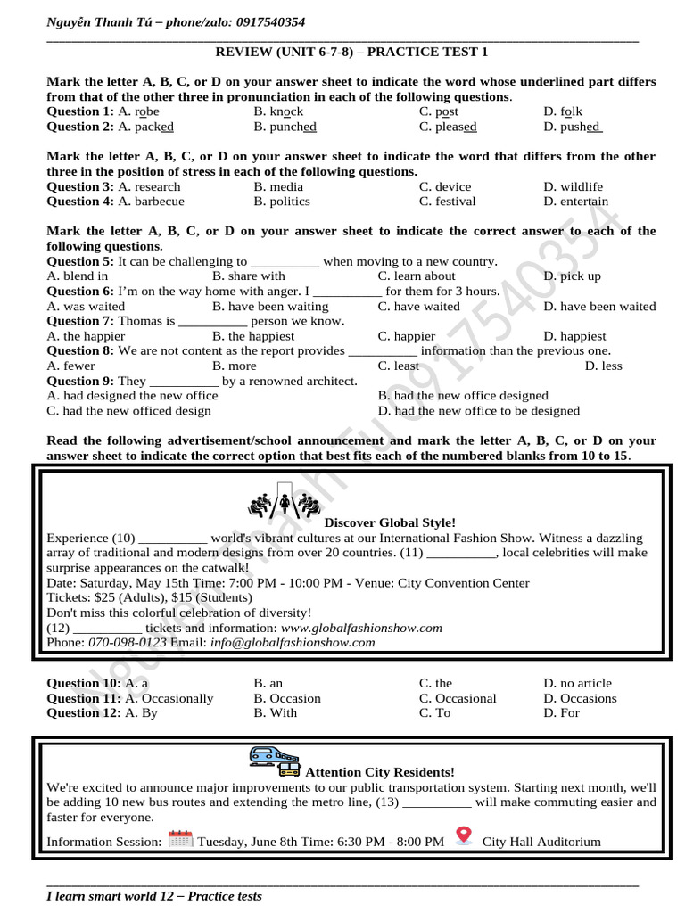 Practice Test Review for Units 6-8 | PDF | Social Media | Popular ...