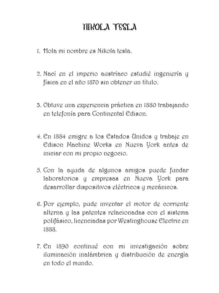 Tesla y Newton: Innovaciones Científicas | PDF | Nikola Tesla ...