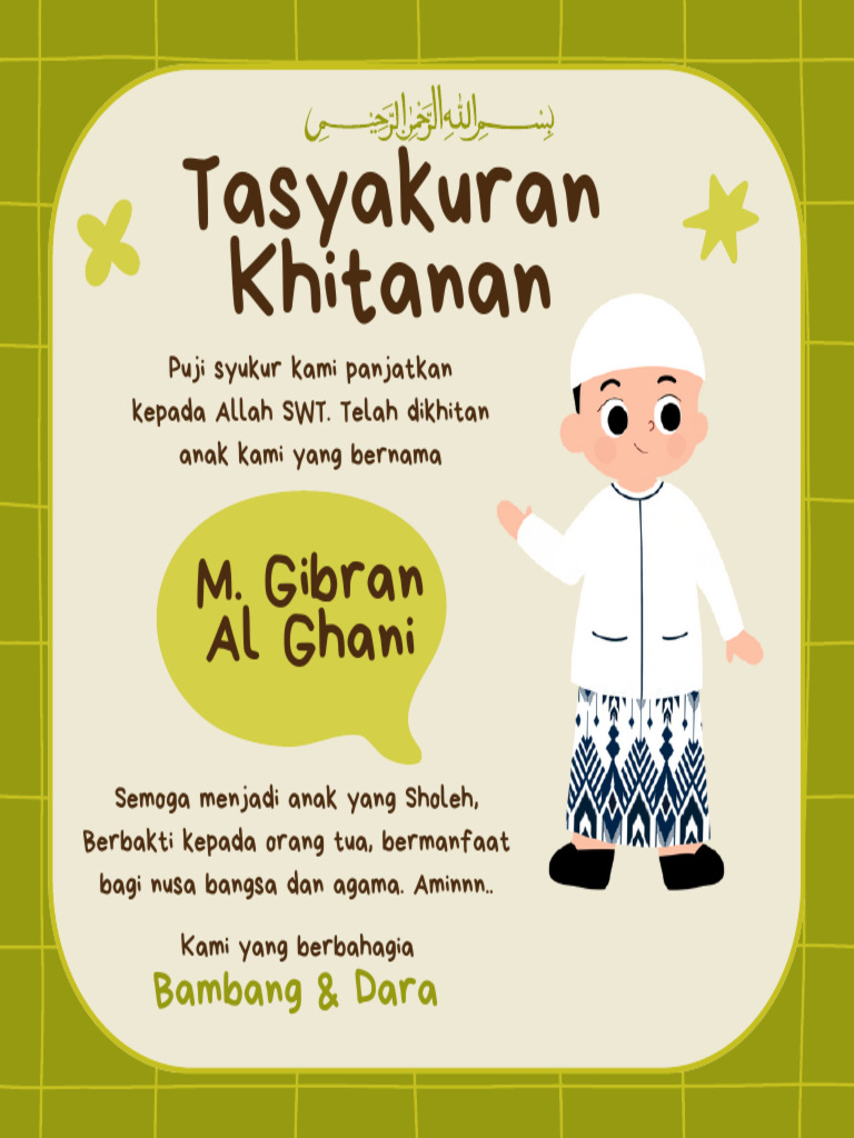 Stiker Souvenir Tasyakuran Khitanan Warna Hijau - 20241221 - 102743 ...