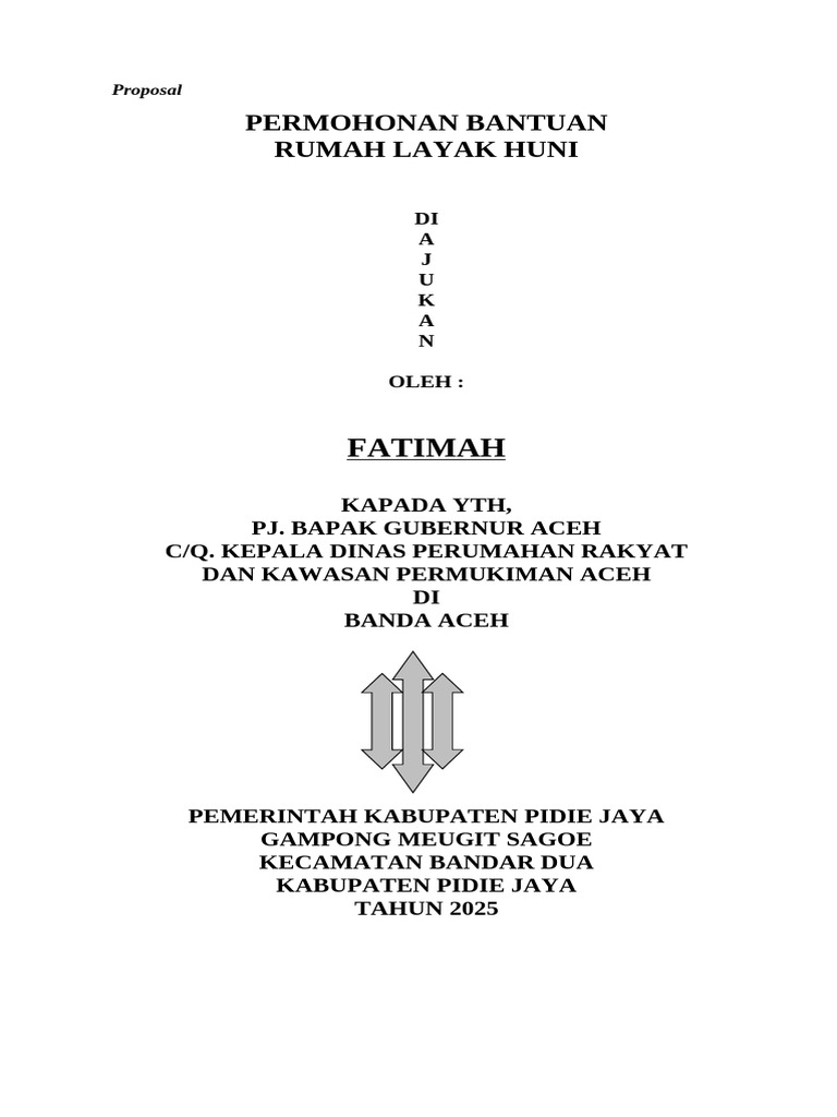 Proposal Rumah Layak Huni 2021+sudah Terima Rumah - Fatimah | PDF