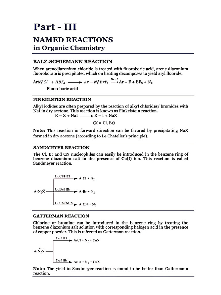 Named Reaction | PDF
