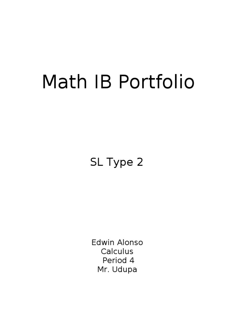 Math IB Portfolio | PDF