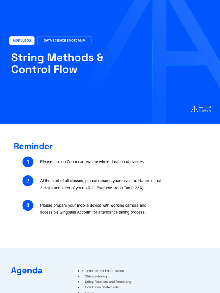 Data Science - Module 2 - String Methods & Control Flow | PDF | Control ...