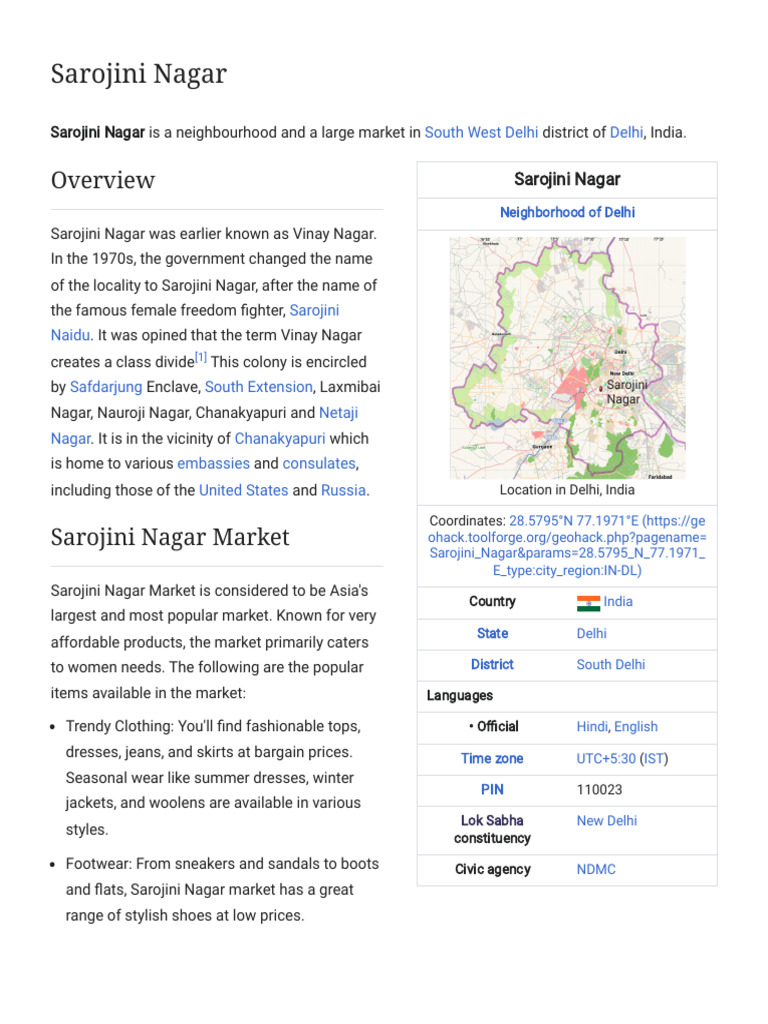 Sarojini Nagar: Delhi's Shopping Hub | PDF | Fashion | Softlines (Retail)