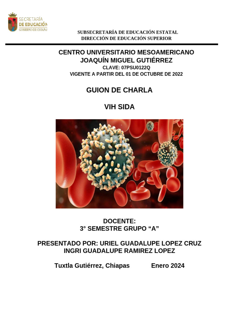 GUION Vih Sida | PDF | VIH | Infección transmitida sexualmente