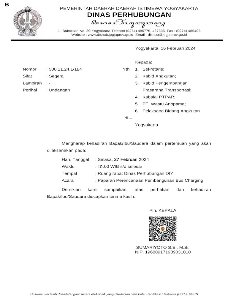 Undangan Paparan Perencanaan Bus Charging | PDF