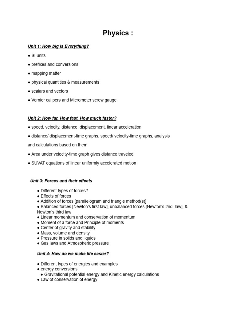 Nade's MYP Physics Notes | PDF | Force | Electrical Resistance And ...
