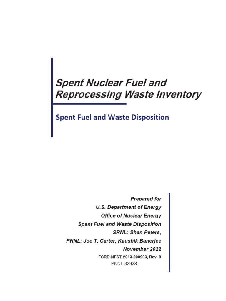 PNNL 33938 | PDF | Spent Nuclear Fuel | Nuclear Power