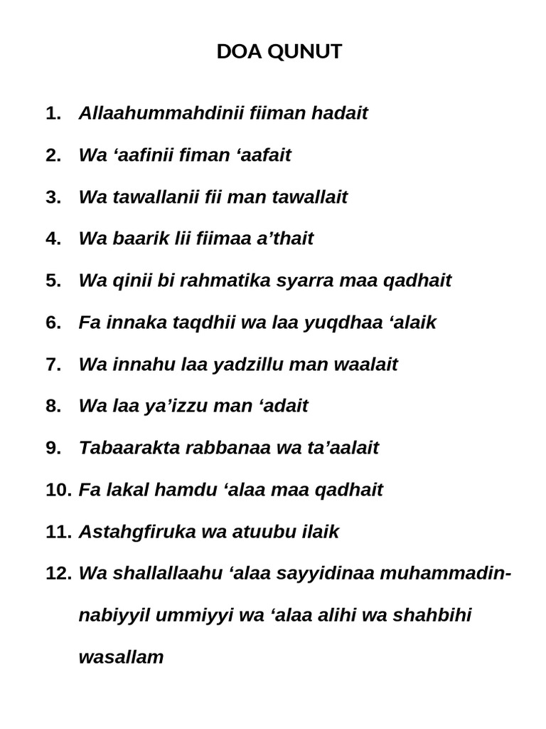 DOA QUNUT | PDF