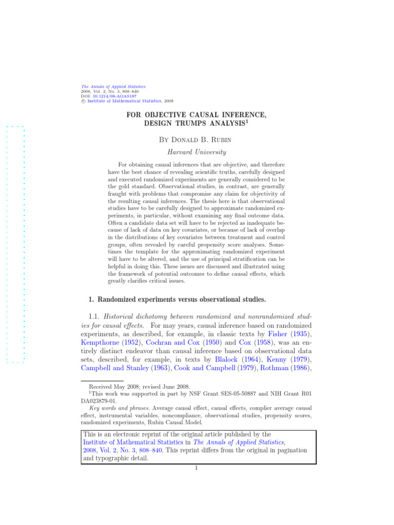Causal Obs | PDF | Experiment | Statistical Inference