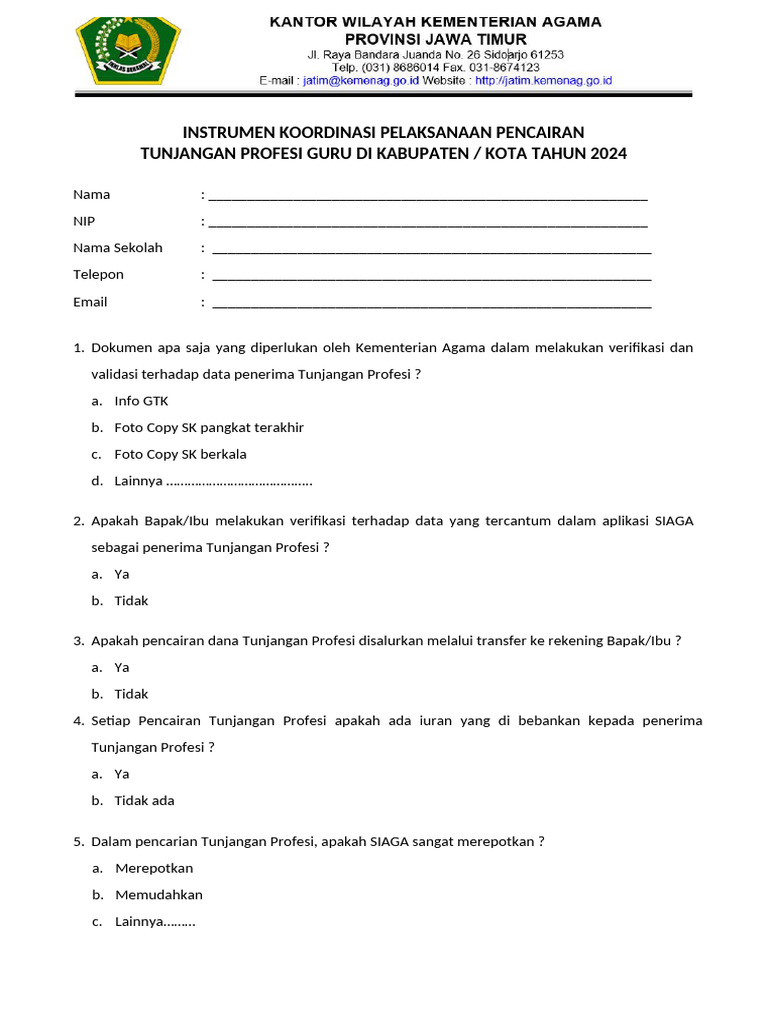 Form-MONEV TPG 2024 GPAI | PDF