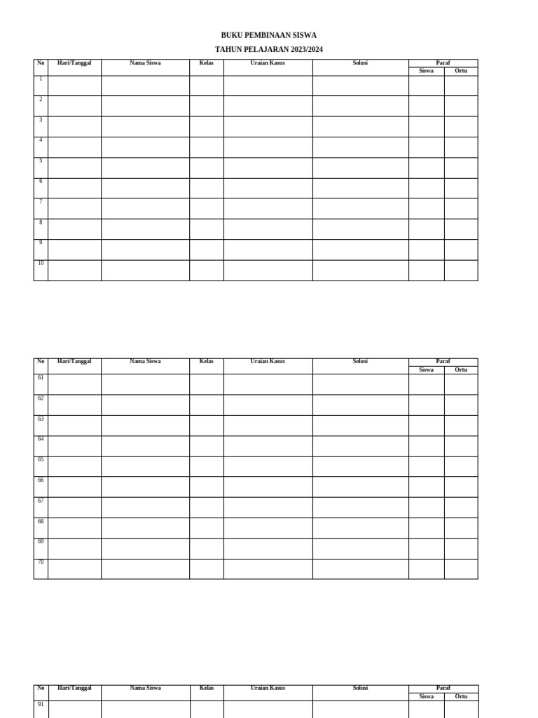 A.1 Buku Pembinaan Siswa | PDF