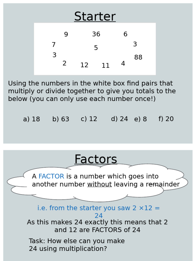 Highest Common Factor and Lowest Common Multiple Powerpoint Ben and ...
