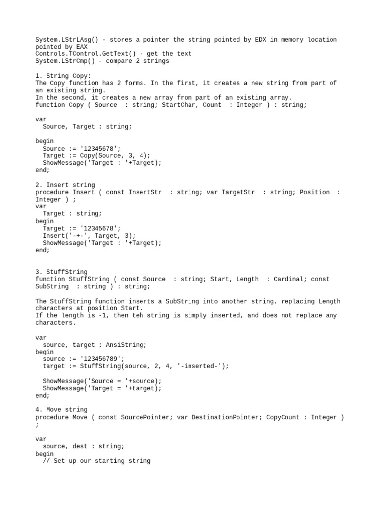 Most Important Functions For Strings | PDF | String (Computer Science) | Metalogic