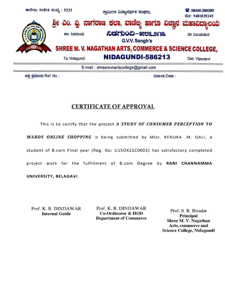 Certificate RENUKA | PDF