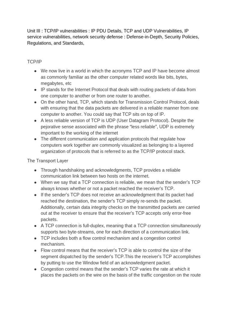 Unit III _ IOT | PDF | Transmission Control Protocol | Security