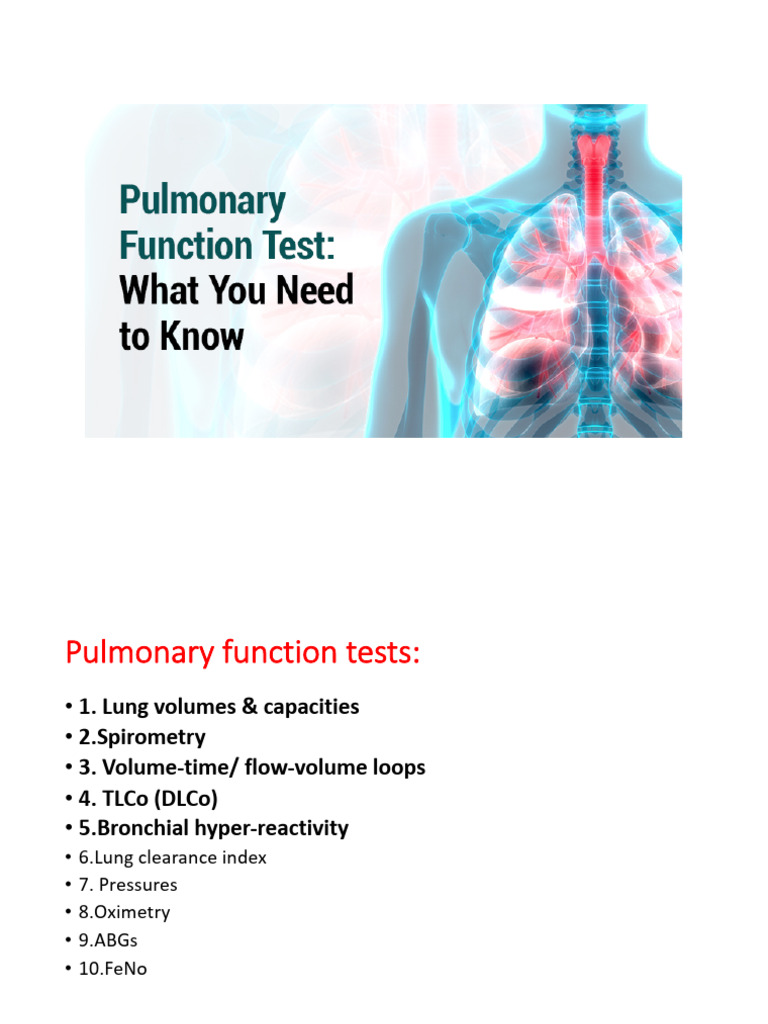 Pulmonary Function Test | PDF | Medical Specialties | Therapy