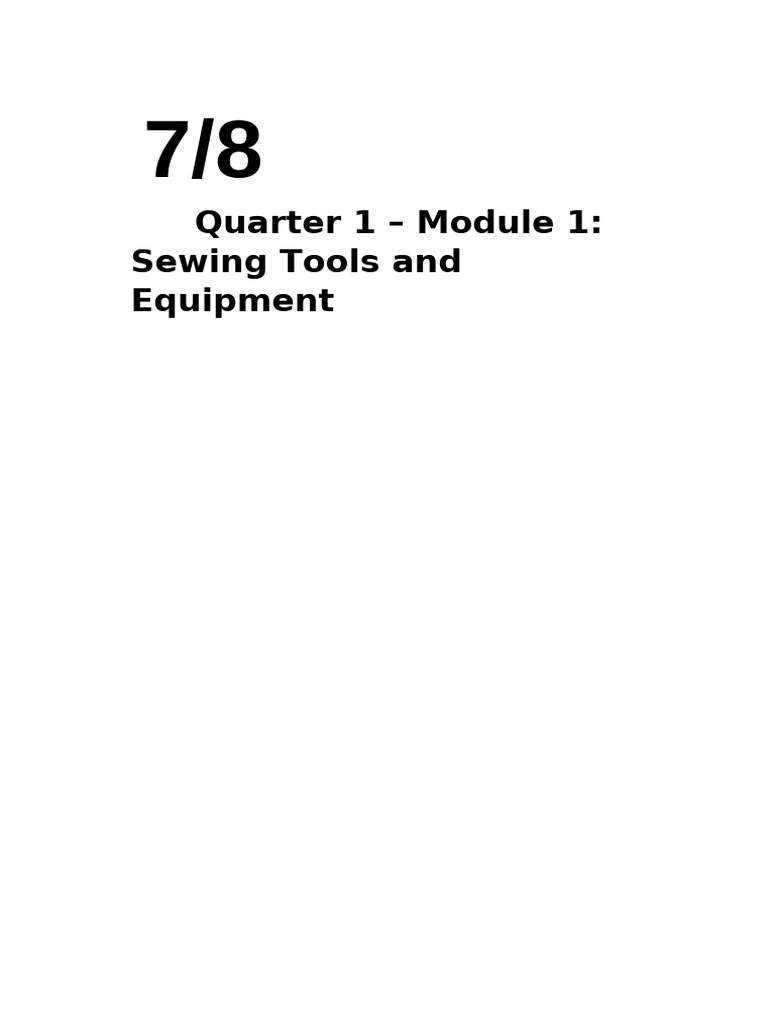 He - Dressmaking G7 8 - Q1 - Module 1 Final | PDF | Sewing | Seam (Sewing)