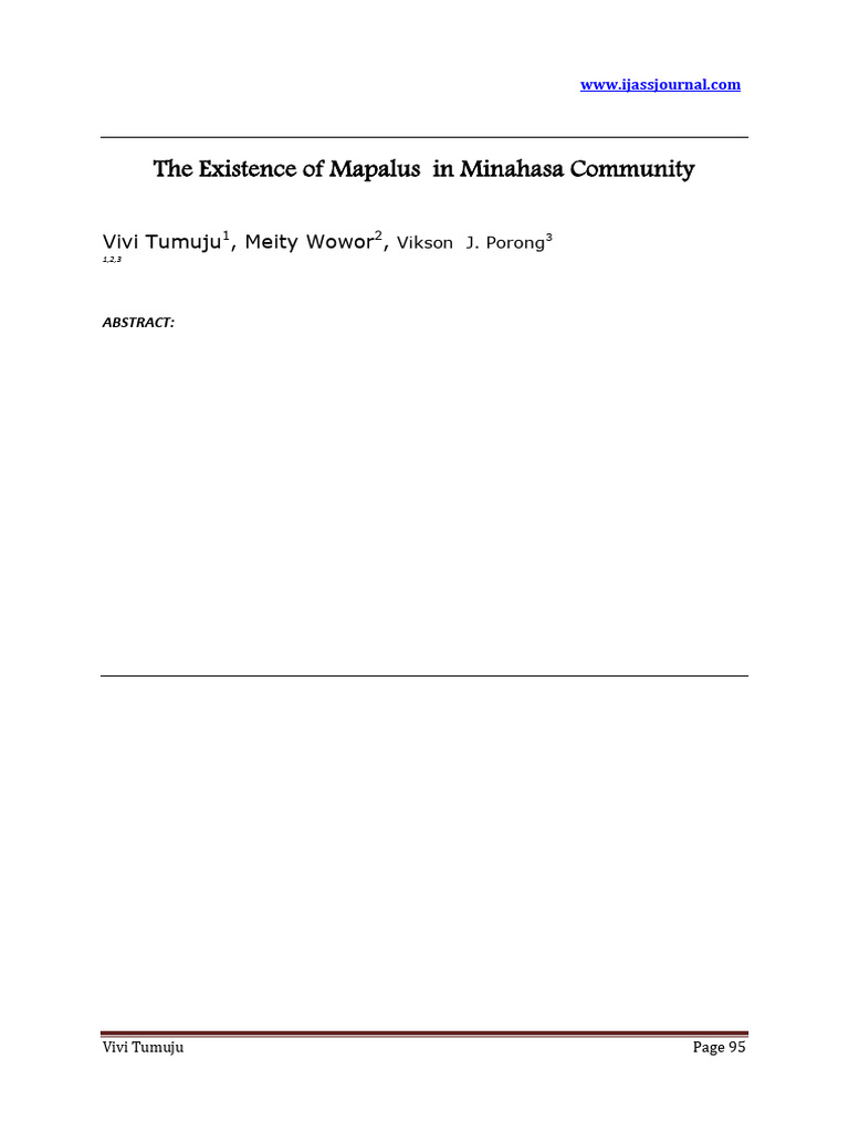 The Existence of Mapalus in Minahasa Community | PDF | Analysis ...
