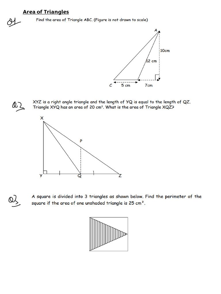 Pri 5 Math - Area of Triangles | PDF