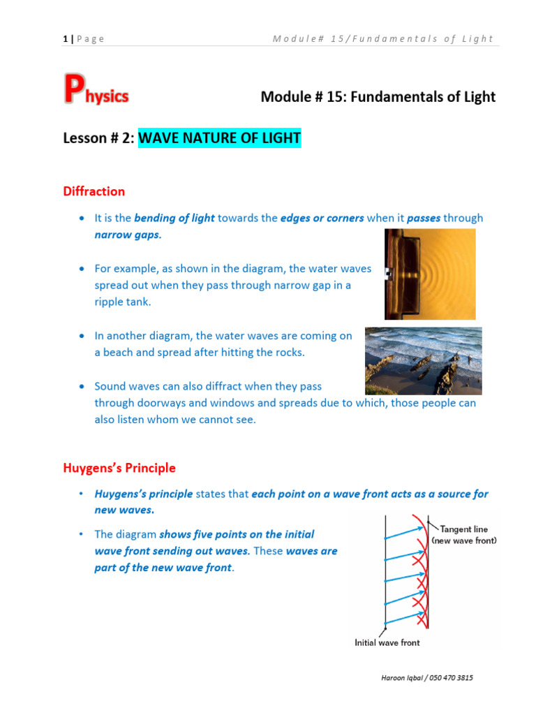Grade 11 - Module 15 - Lesson 2 | PDF | Polarization (Waves) | Magenta