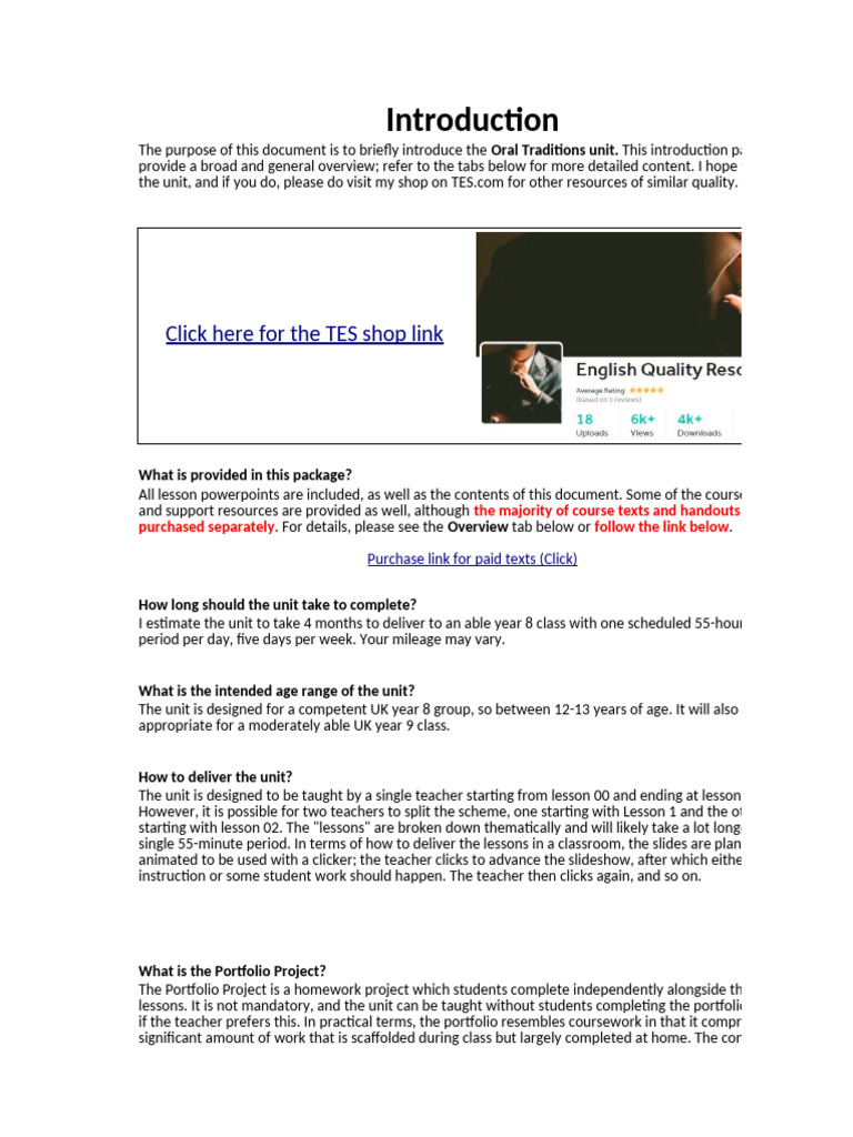 Instructions For The Teacher | PDF | Teachers