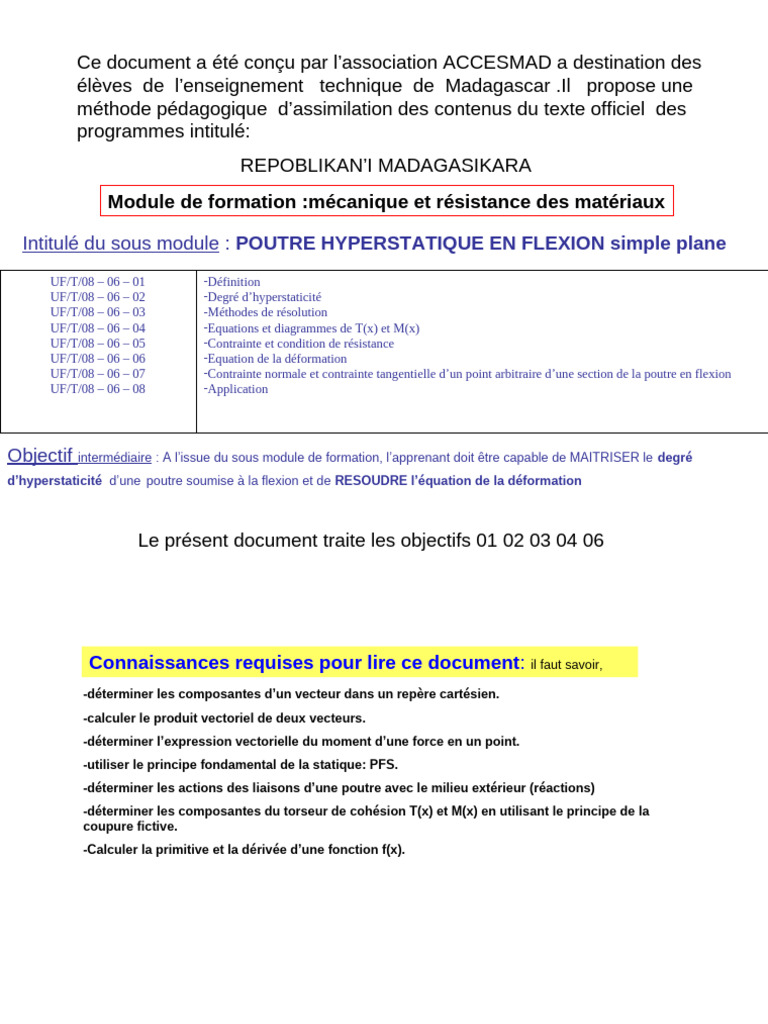 Poutre Hyperstatique en Flexion | PDF | Flexion (matériau) | Mécanique ...