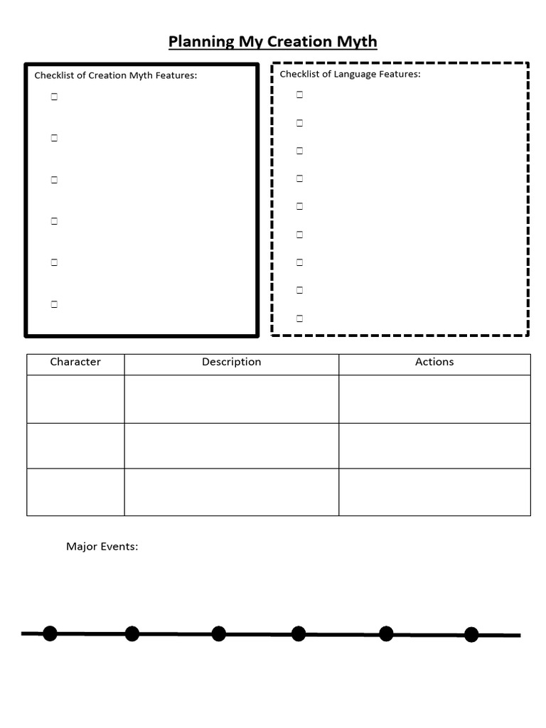 Creation Myth Planning Guide | PDF