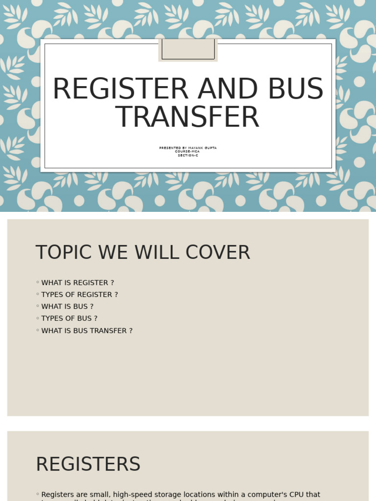 Register and Bus Transfer | PDF | Computer Data Storage | Central ...