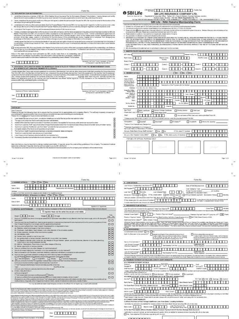 RiNn Raksha Membership Form BR | PDF