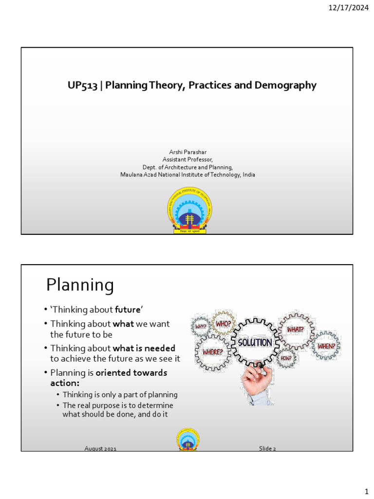 Lecture 3 - Planning Theories | PDF