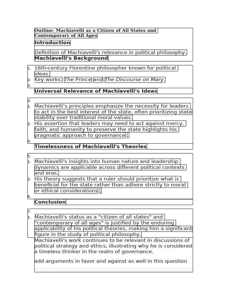Machiavelli Pdf Niccolò Machiavelli Political Philosophy