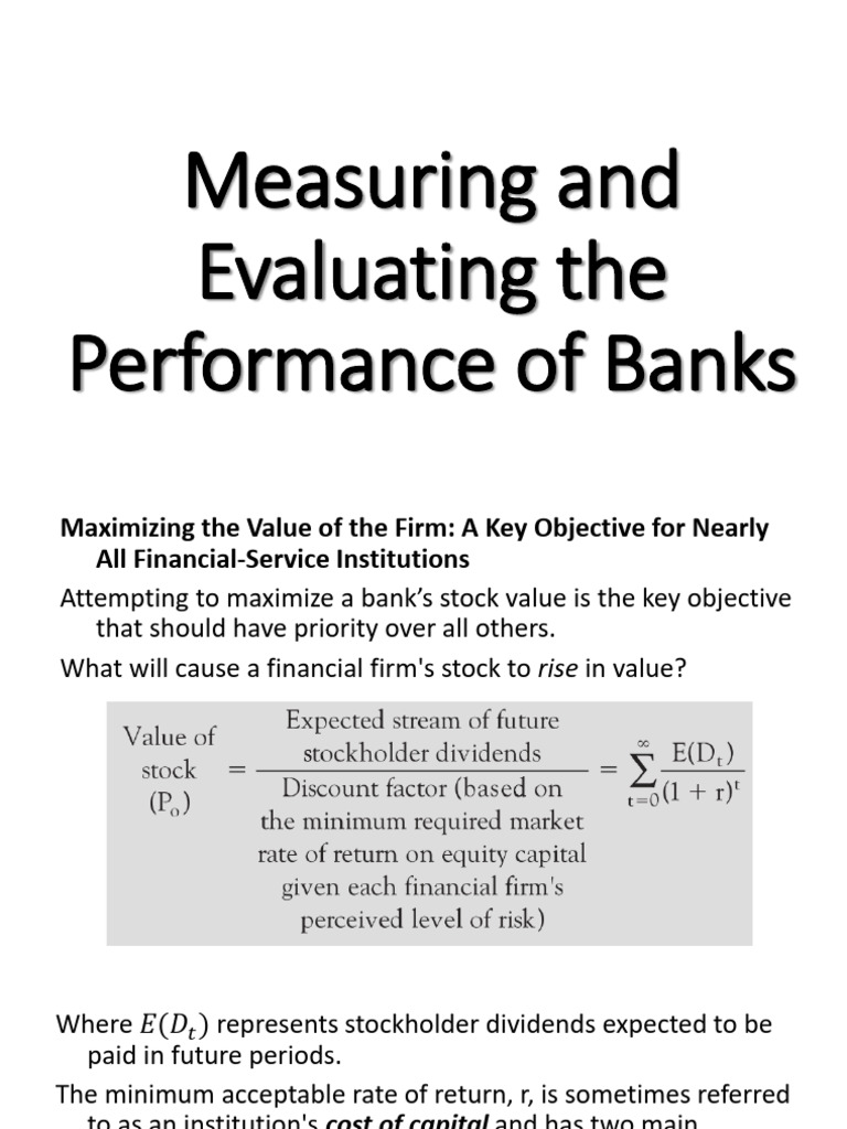 Lec-3-Bank mgt-financial performance | PDF | Financial Risk | Stocks