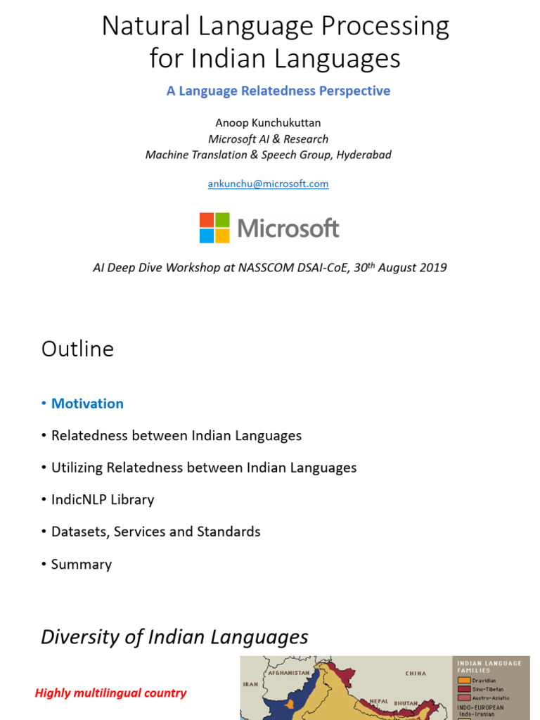NLP for Indian Languages: A Unified Approach | PDF | Syllable | Sanskrit