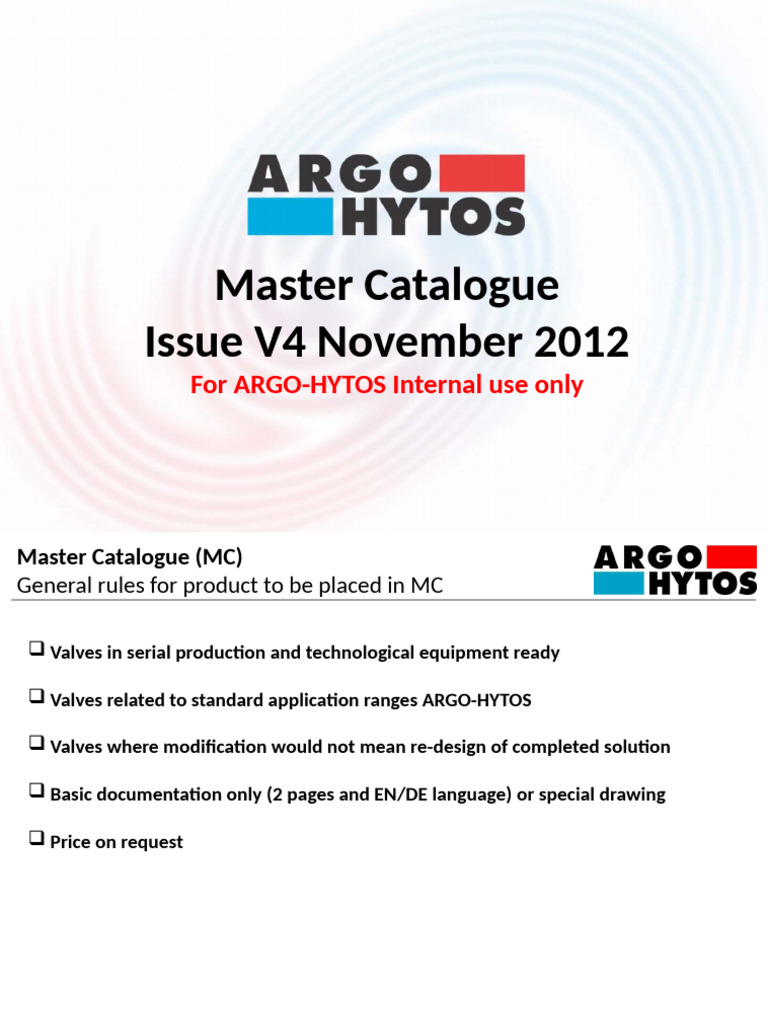 Master Catalogue - FMC - V04 - 2012 | PDF | Valve | Fluid Dynamics