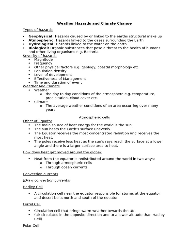 4weather Hazards and Climate Change | PDF | Atmospheric Circulation ...