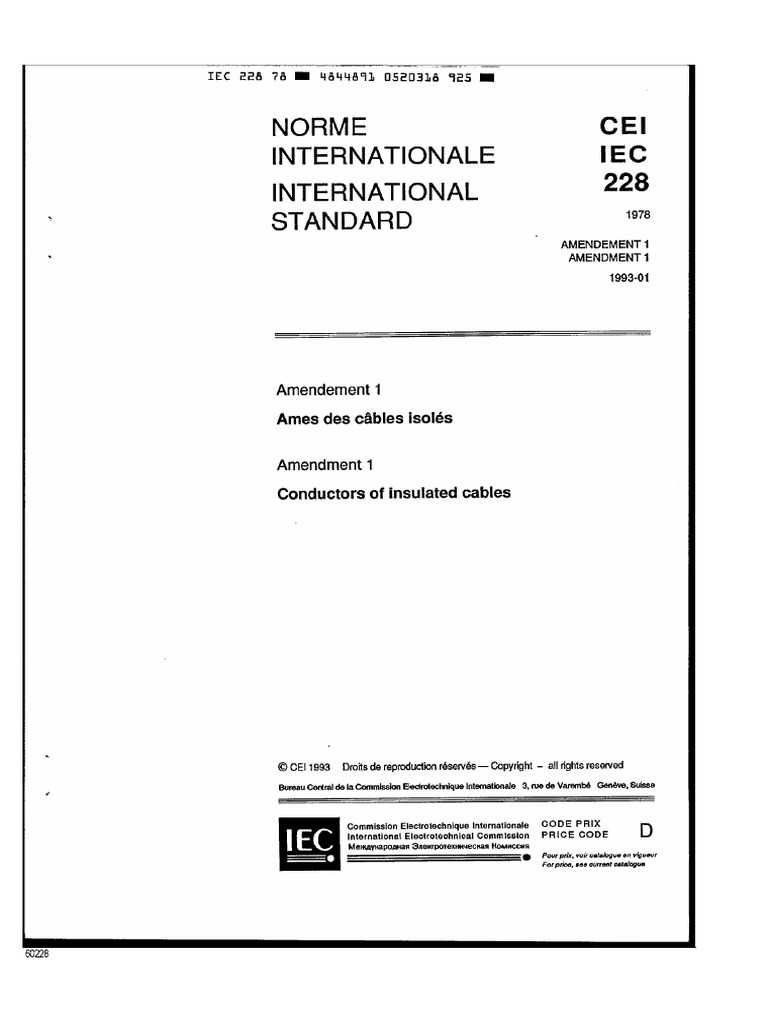 IEC 60228 Conductors of Insluated Cablespdf | PDF