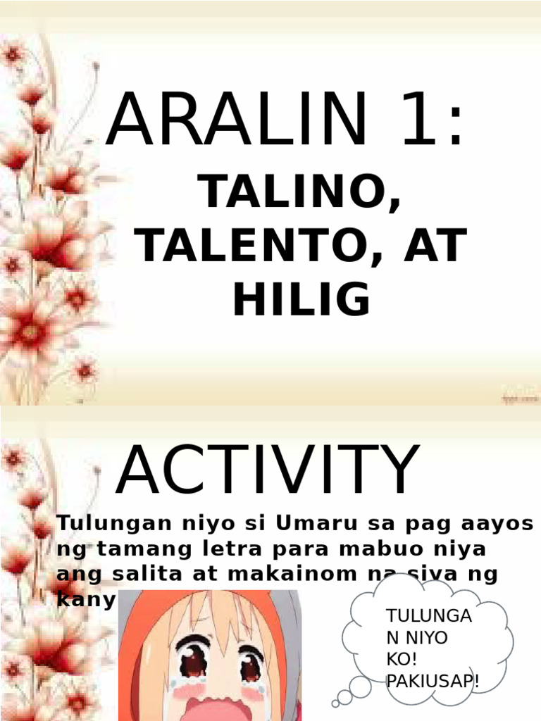 Aralin-1-Talino-Talento-at-Hilig | PDF