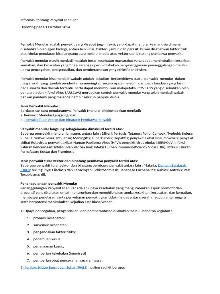 Penyakit Menular | PDF